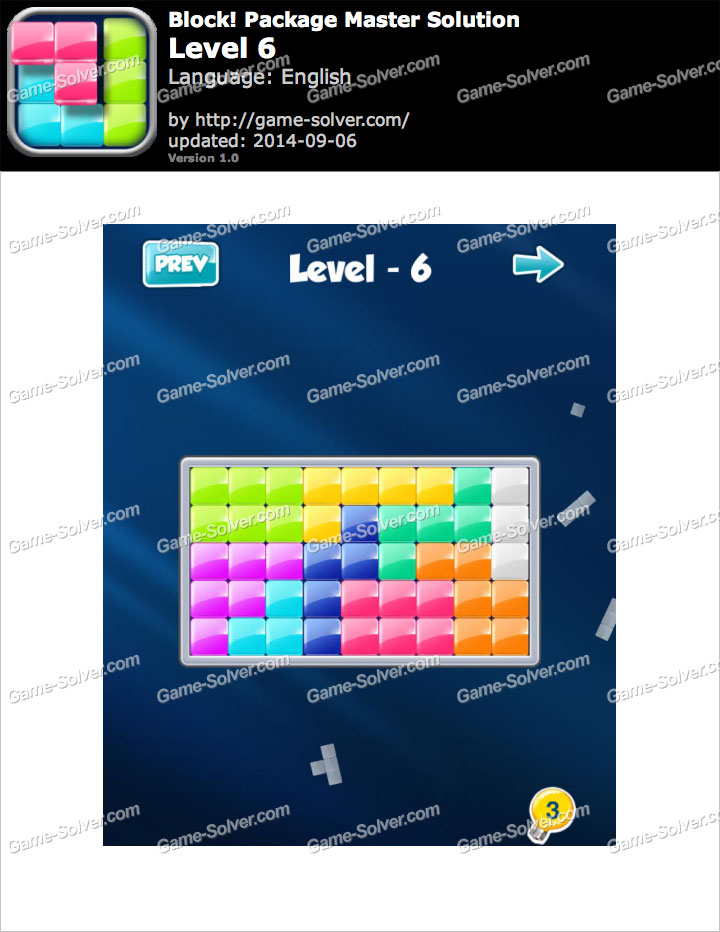 Block! Package Master Level 6 • Game Solver