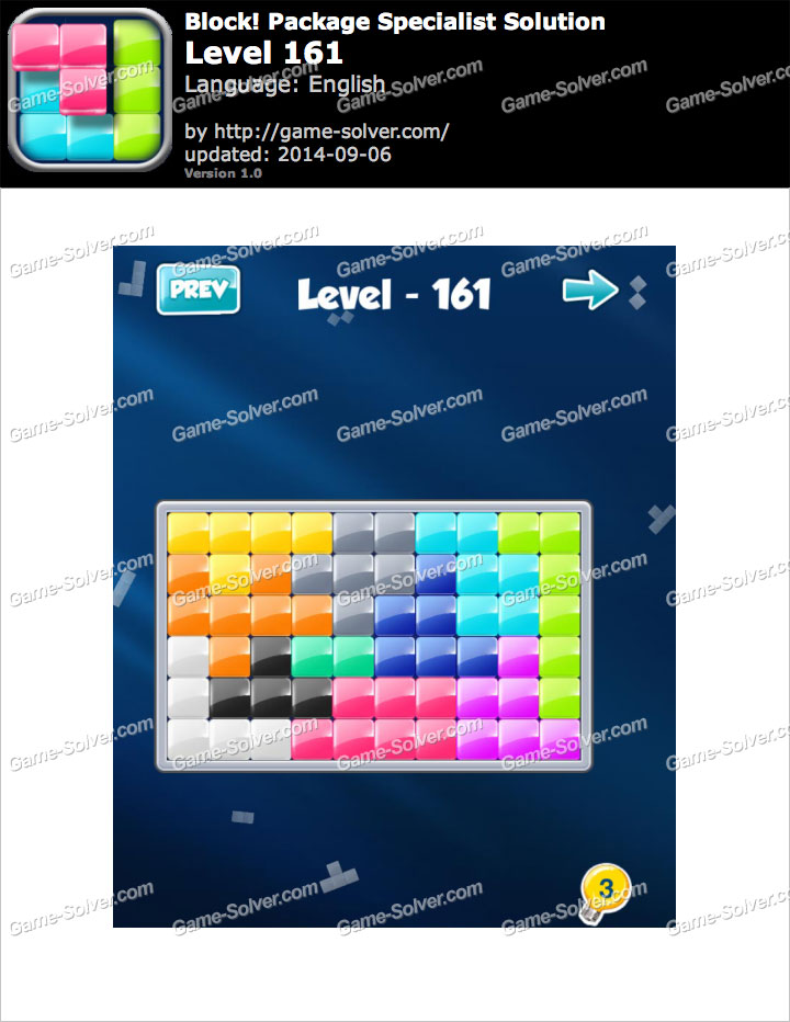 Block! Package Specialist Level 161 • Game Solver