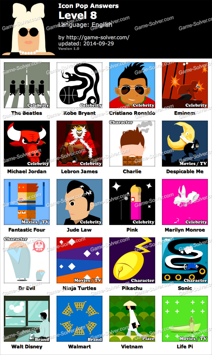 Icon Pop Level 8 • Game Solver