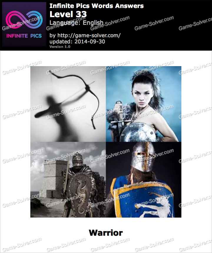 Infinite Pics Words Level 33 • Game Solver