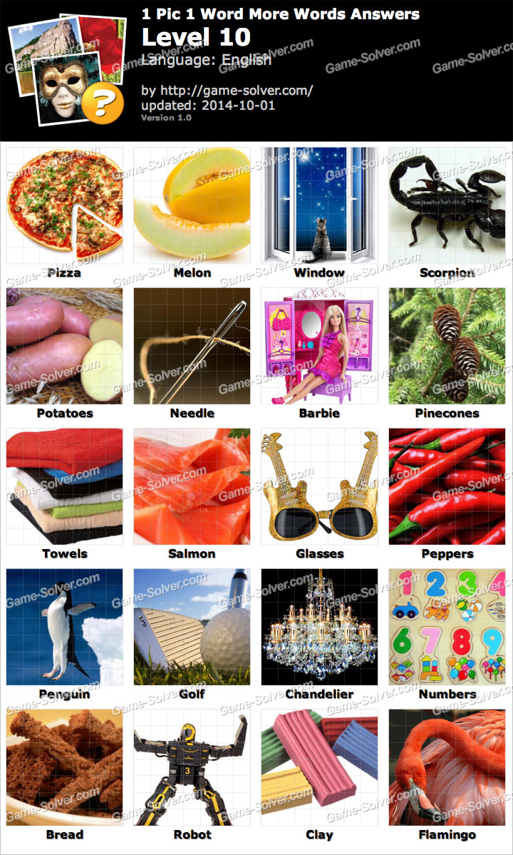 1 Pic 1 Word More Words Level 10 • Game Solver