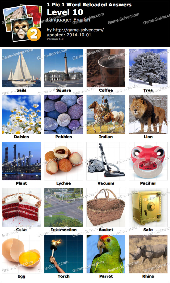 1 Pic 1 Word Reloaded Level 10 • Game Solver