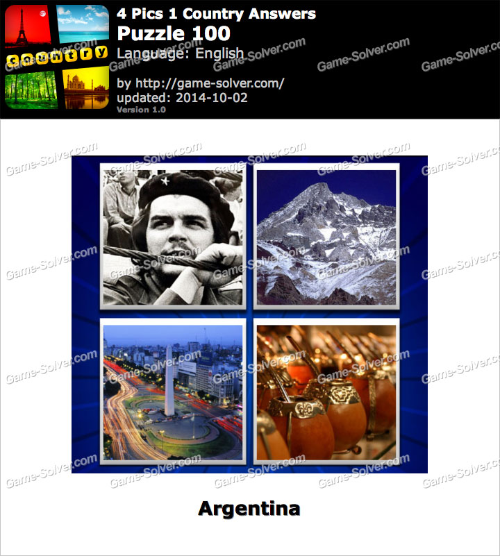 4 Pics 1 Country Puzzle 100 • Game Solver