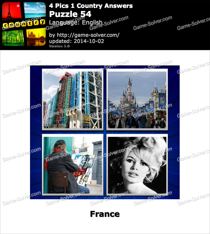 4 Pics 1 Country Puzzle 54 • Game Solver