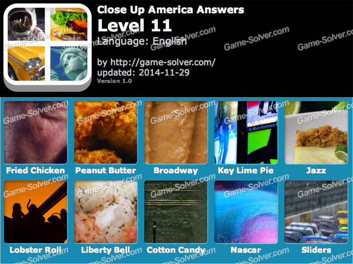 Close Up America Level 11 • Game Solver