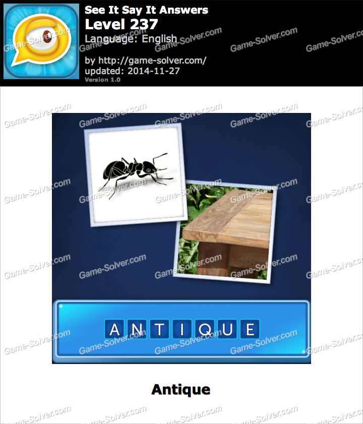 See It Say It Level 237 • Game Solver