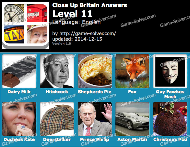Close Up Britain Level 11 • Game Solver