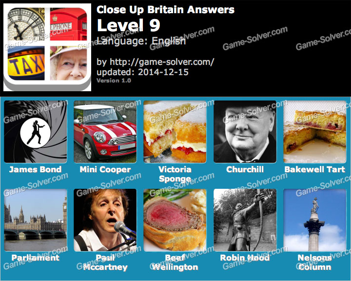 Close Up Britain Level 9 • Game Solver