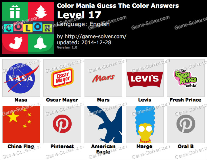 Color Mania Guess The Color Level 17 • Game Solver
