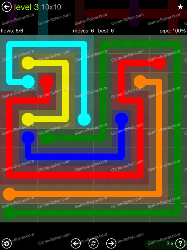 Flow Extreme Pack 10x10 Level 3 • Game Solver