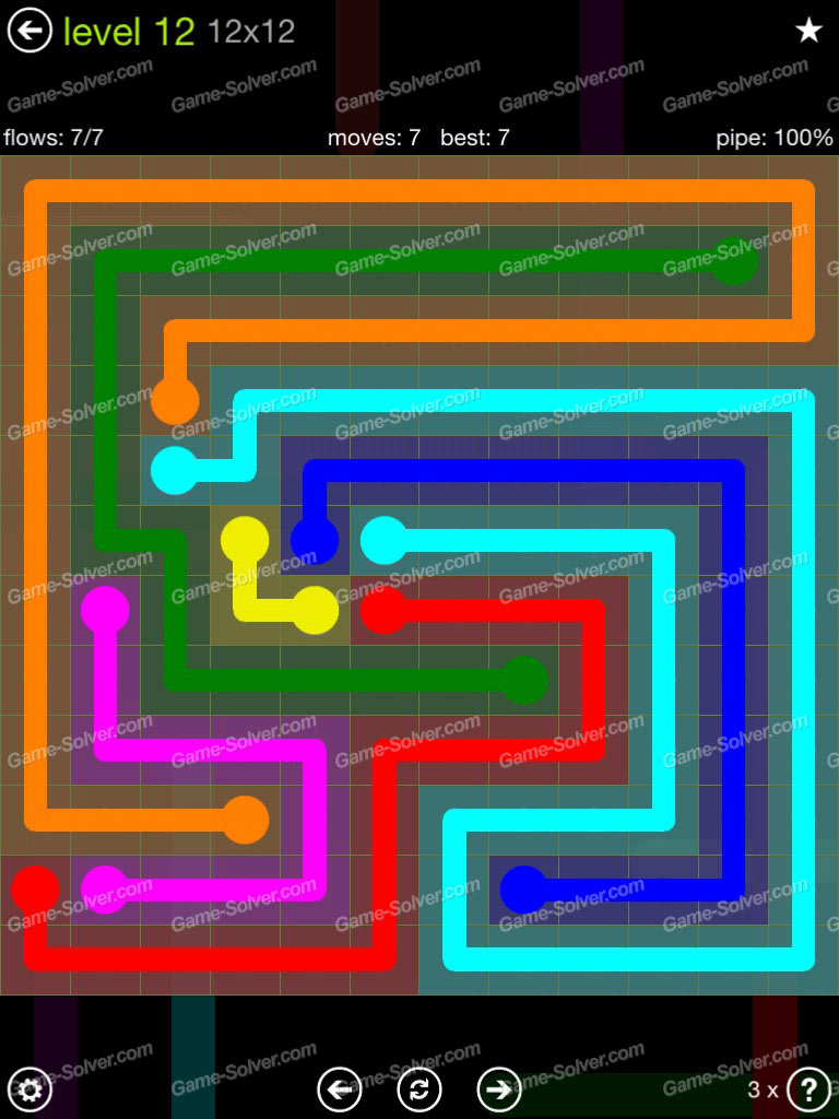 Flow Extreme Pack 12x12 Level 12 • Game Solver