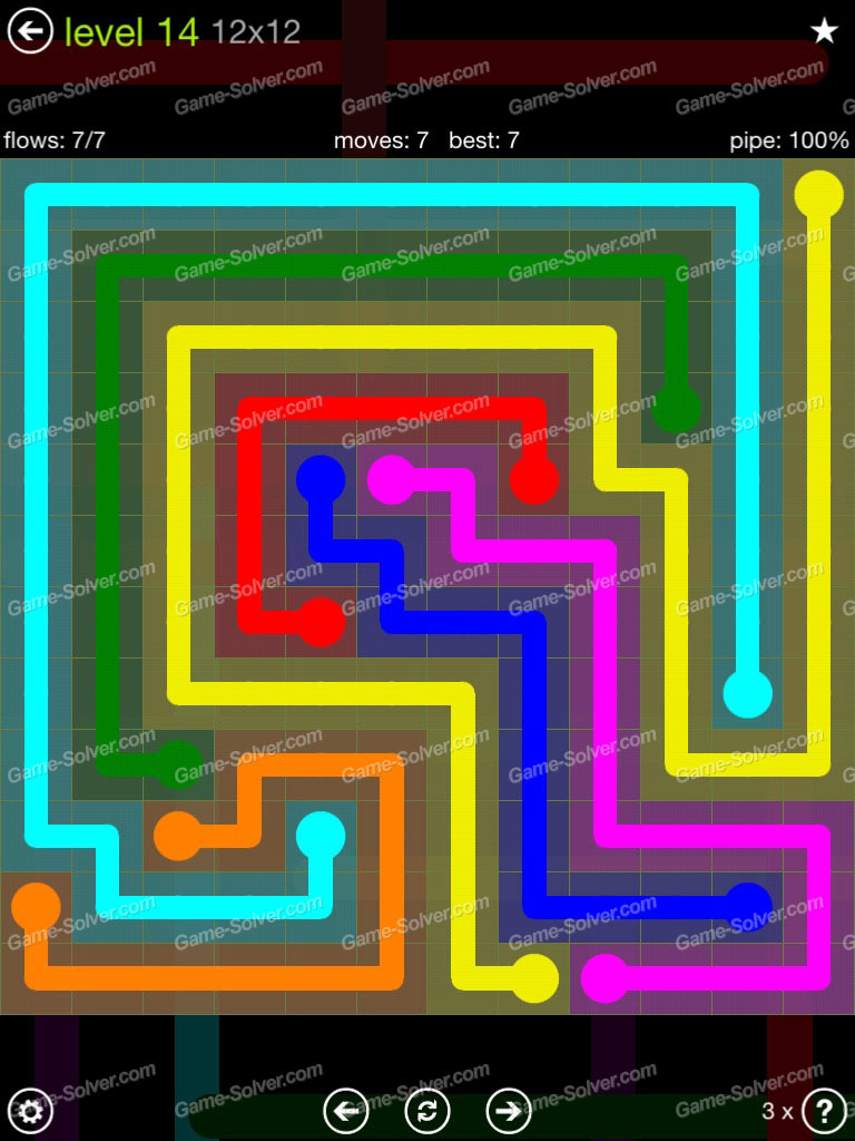 Flow Extreme Pack 12x12 Level 14 • Game Solver