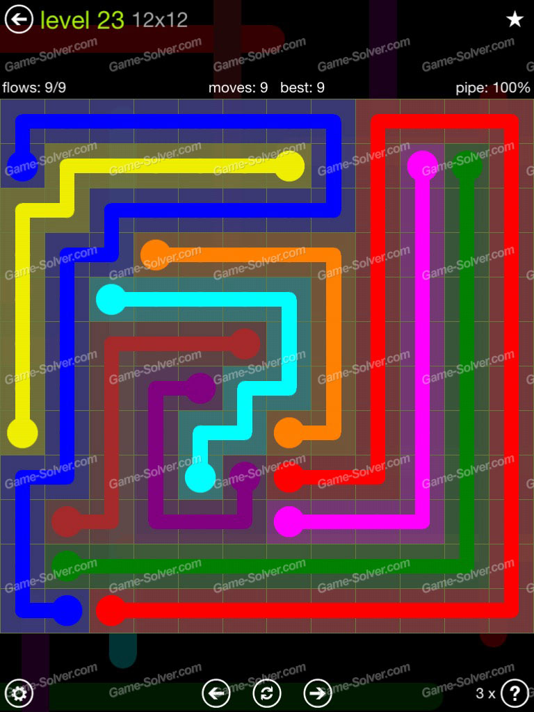 Flow Extreme Pack 12x12 Level 23 • Game Solver