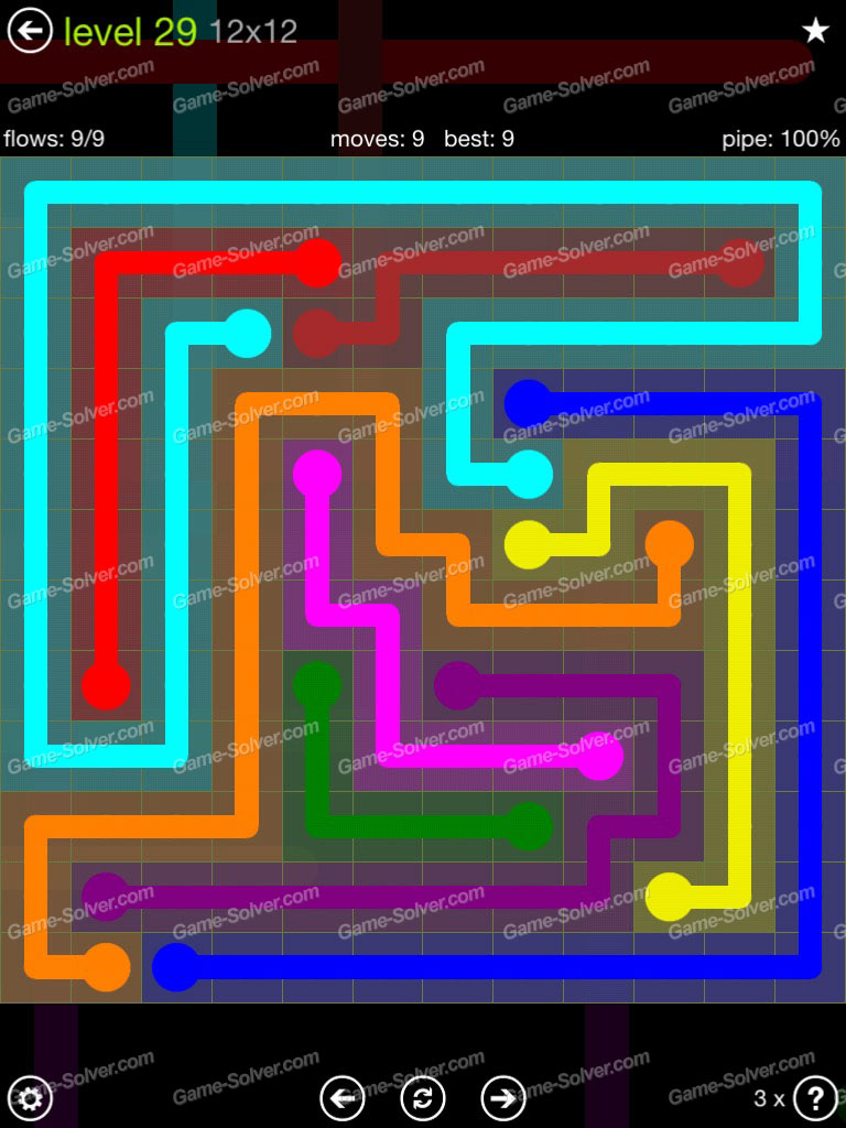 Flow Extreme Pack 12x12 Level 29 • Game Solver