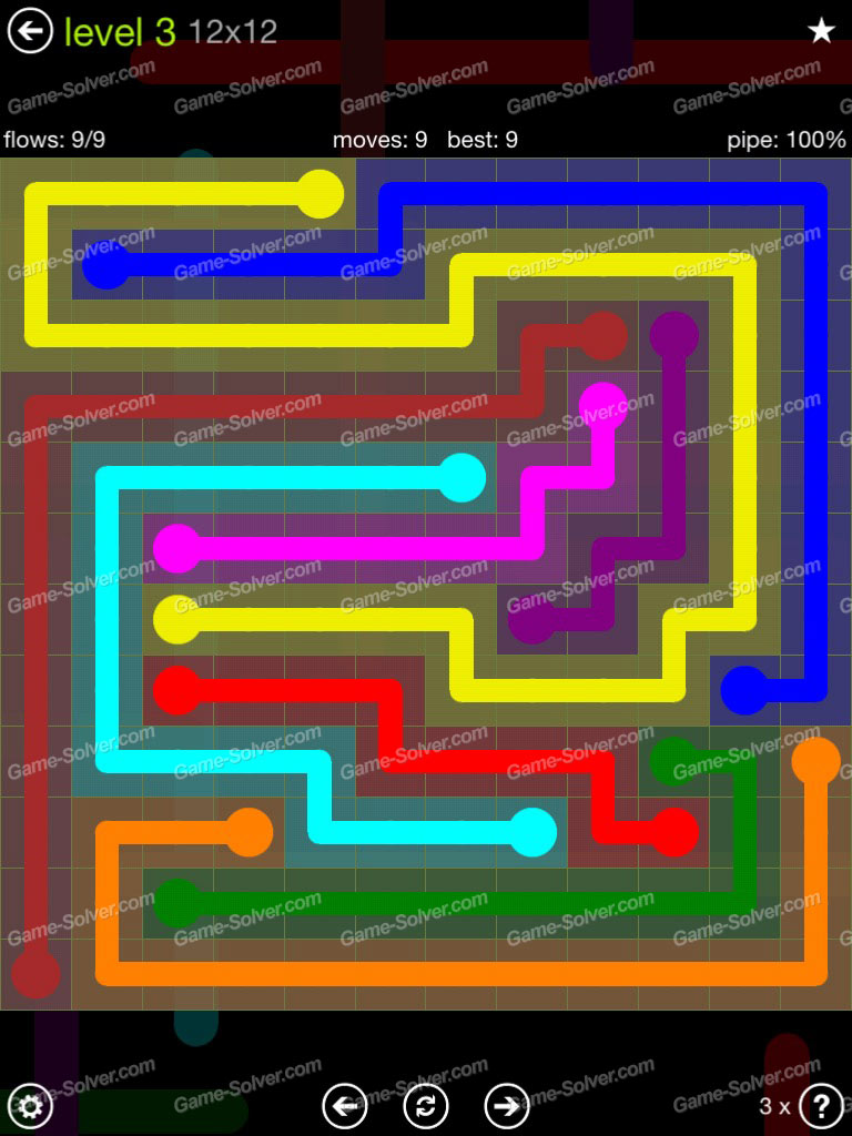 Flow Extreme Pack 12x12 Level 3 • Game Solver