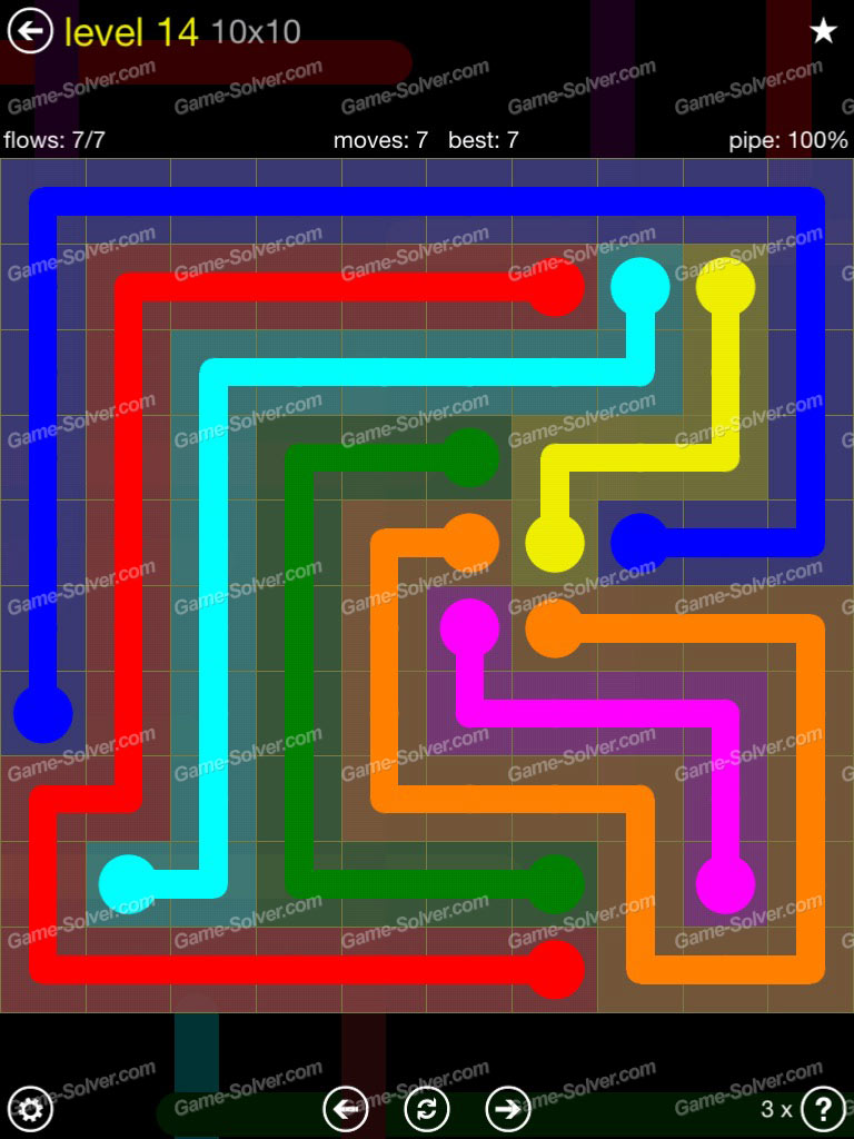 Flow Extreme Pack 2 10x10 Level 14 • Game Solver