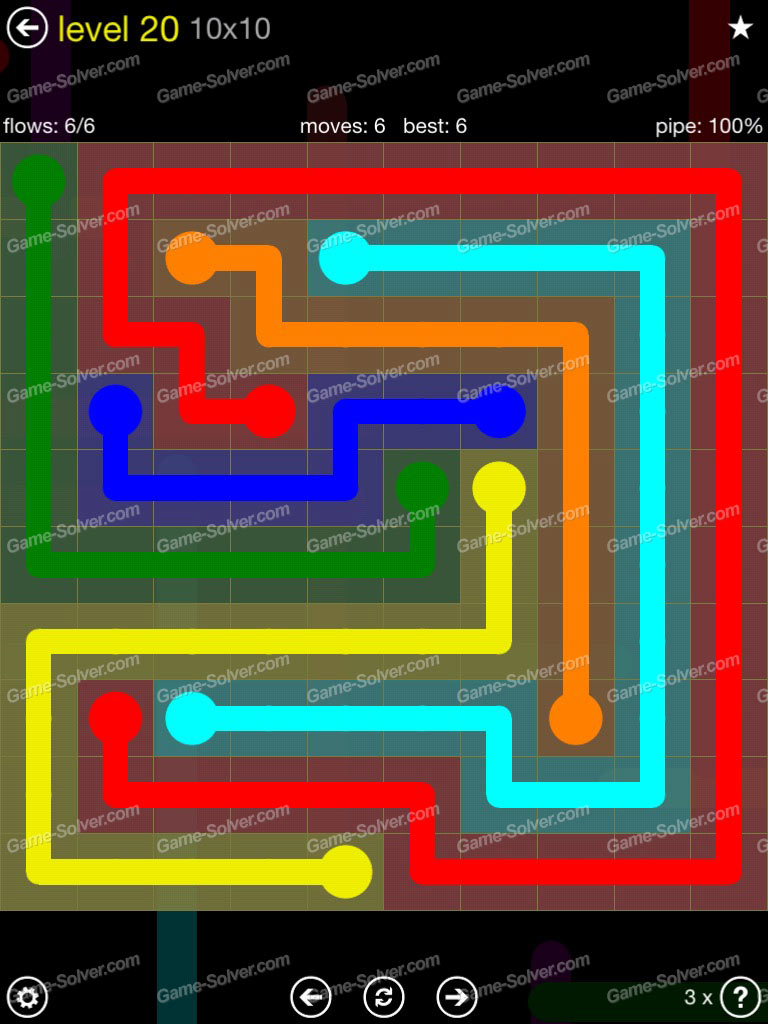 Flow Extreme Pack 2 10x10 Level 20 • Game Solver