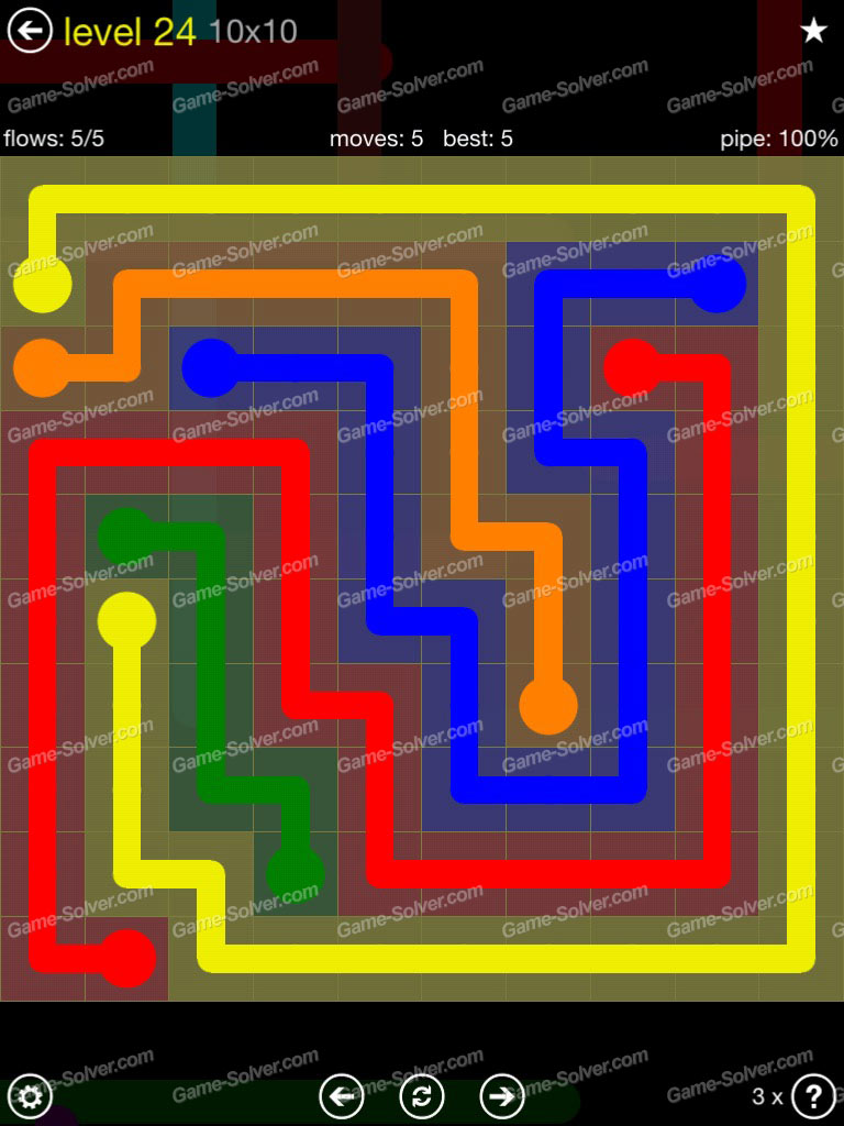 Flow Extreme Pack 2 10x10 Level 24 • Game Solver