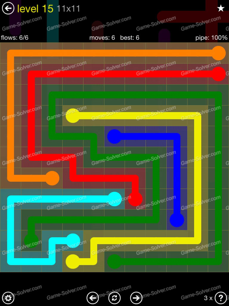 Flow Extreme Pack 2 11x11 Level 15 • Game Solver
