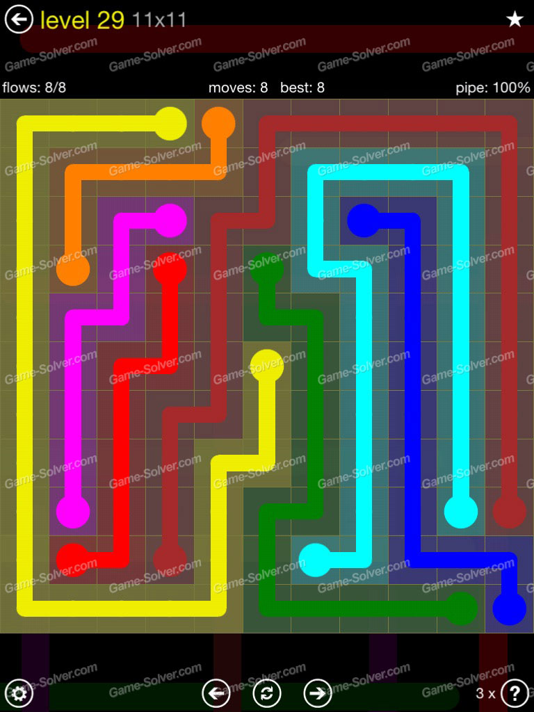 Flow Extreme Pack 2 11x11 Level 29 • Game Solver
