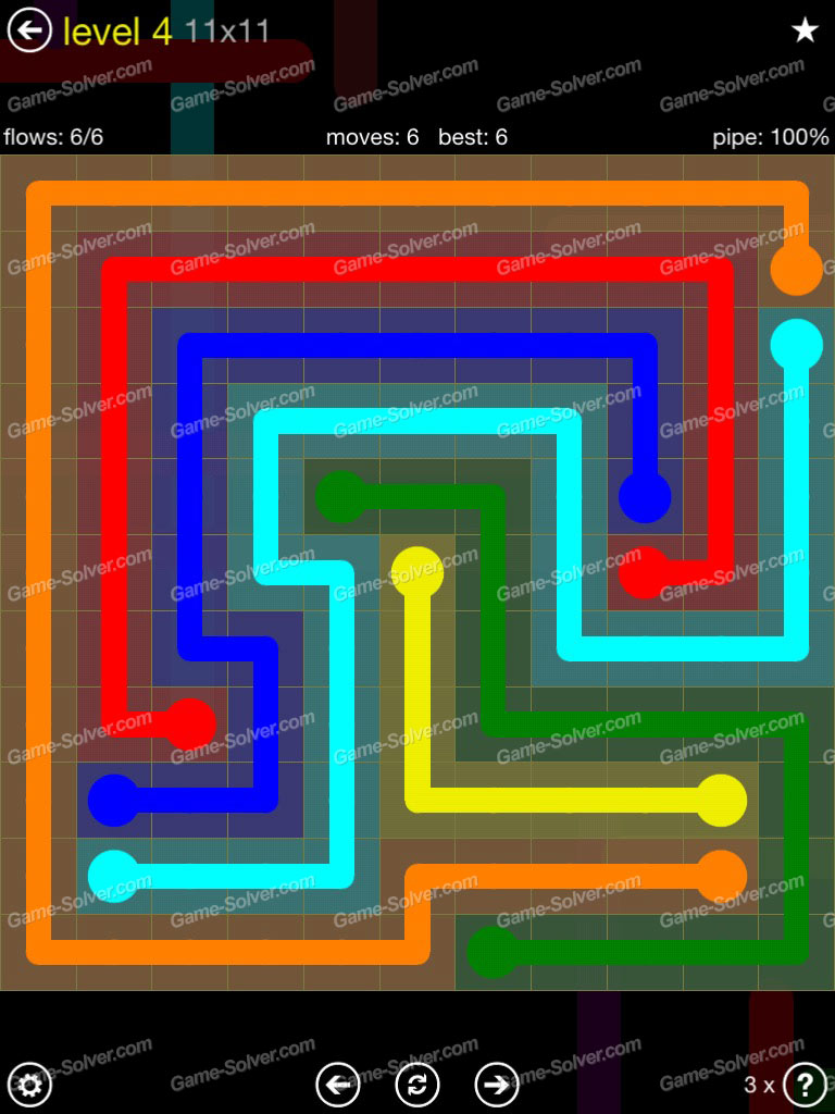 Flow Extreme Pack 2 11x11 Level 4 • Game Solver