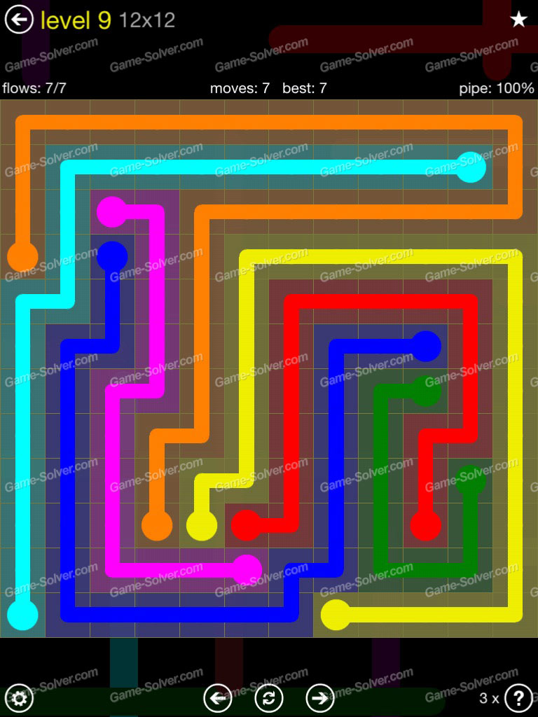 Flow Extreme Pack 2 12x12 Level 9 • Game Solver