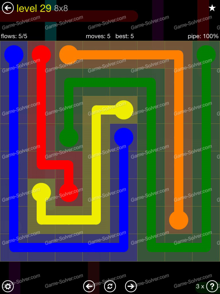 Flow Extreme Pack 2 8x8 Level 29 • Game Solver