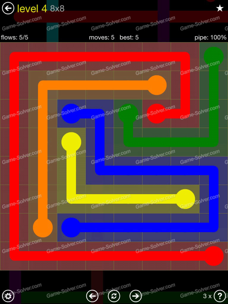 Flow Extreme Pack 2 8x8 Level 4 • Game Solver