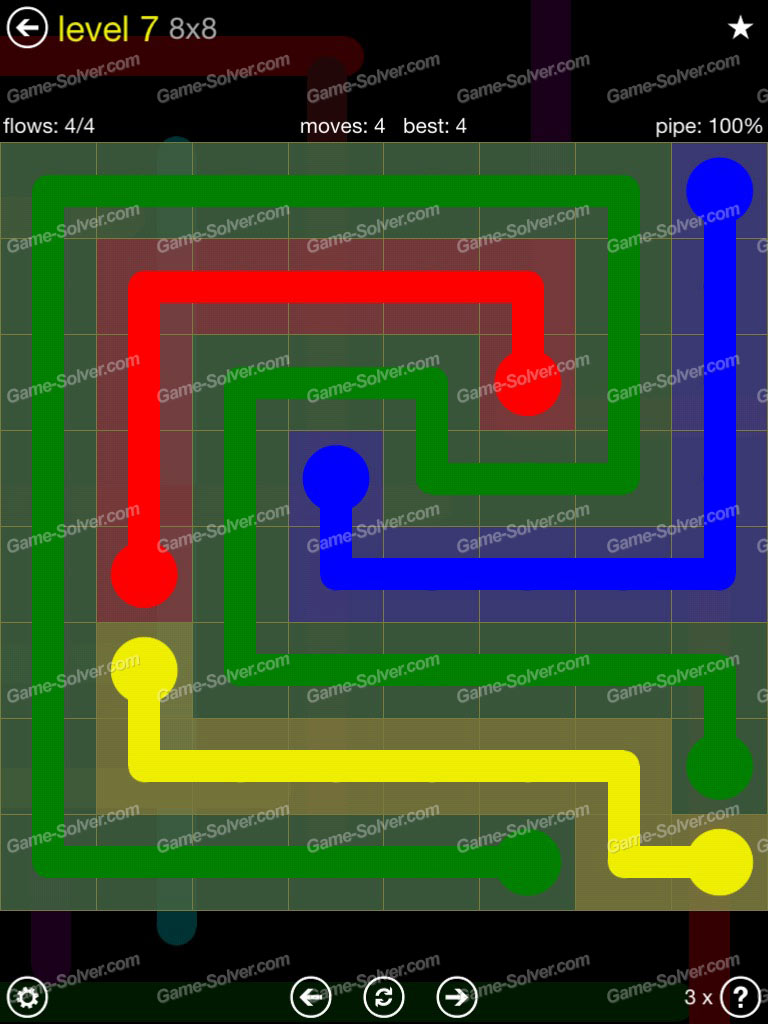 Flow Extreme Pack 2 8x8 Level 7 • Game Solver
