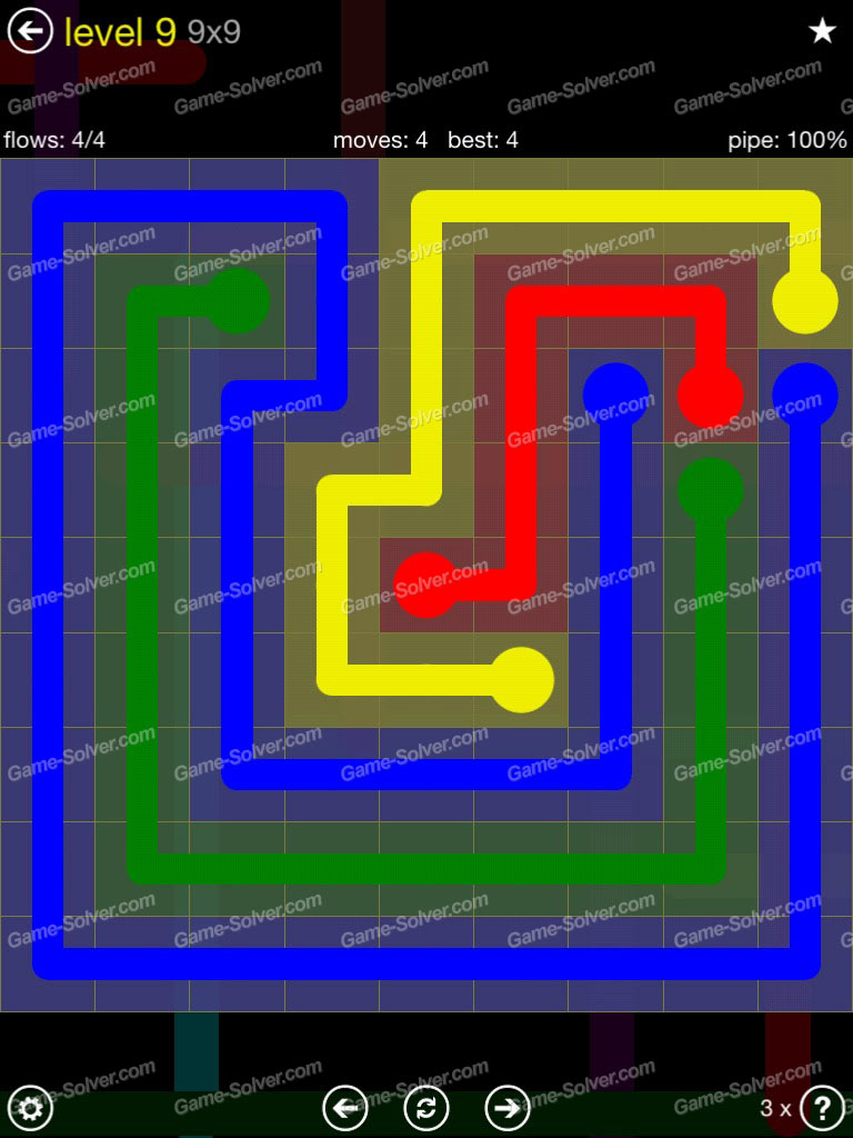 Flow Extreme Pack 2 9x9 Level 9 • Game Solver
