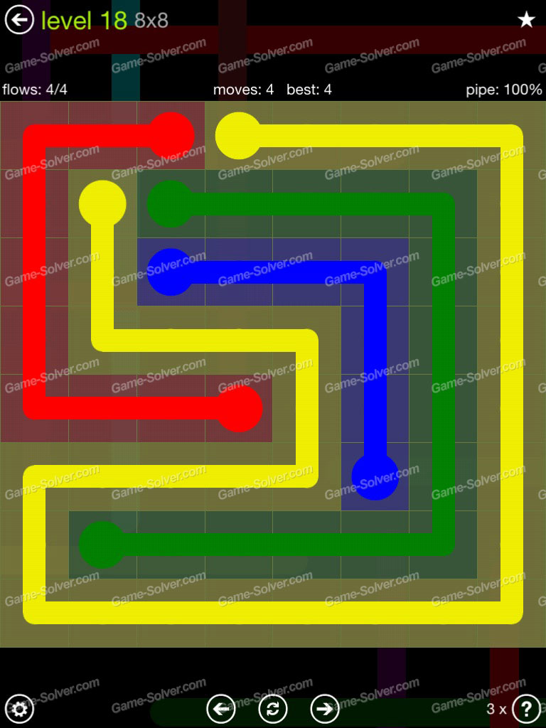Flow Extreme Pack 8x8 Level 18 • Game Solver