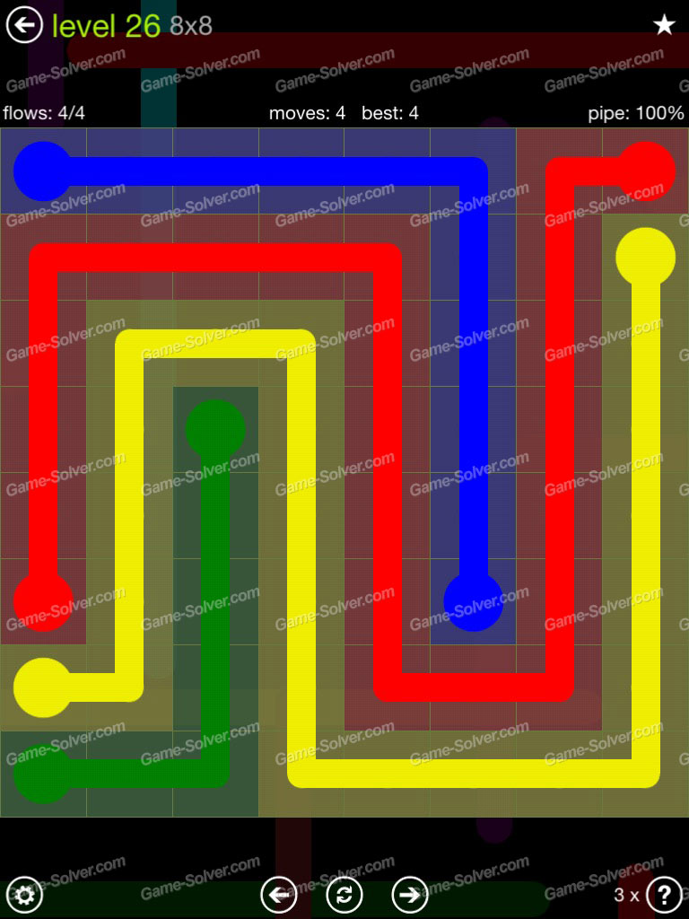Flow Extreme Pack 8x8 Level 26 • Game Solver