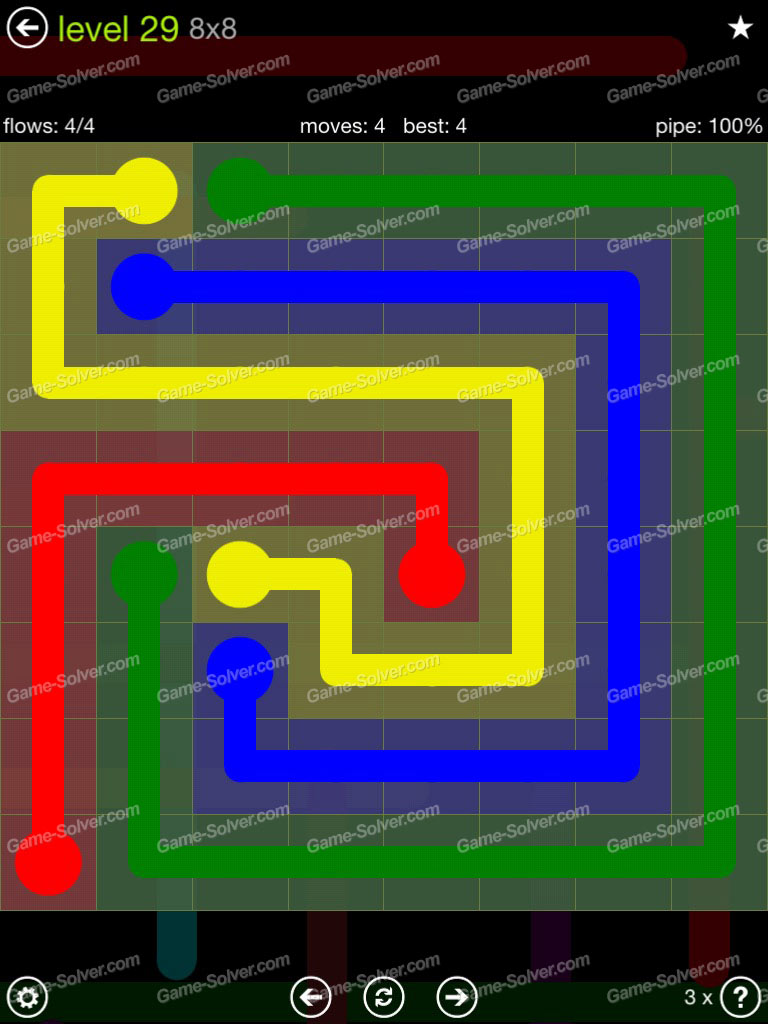 Flow Extreme Pack 8x8 Level 29 • Game Solver