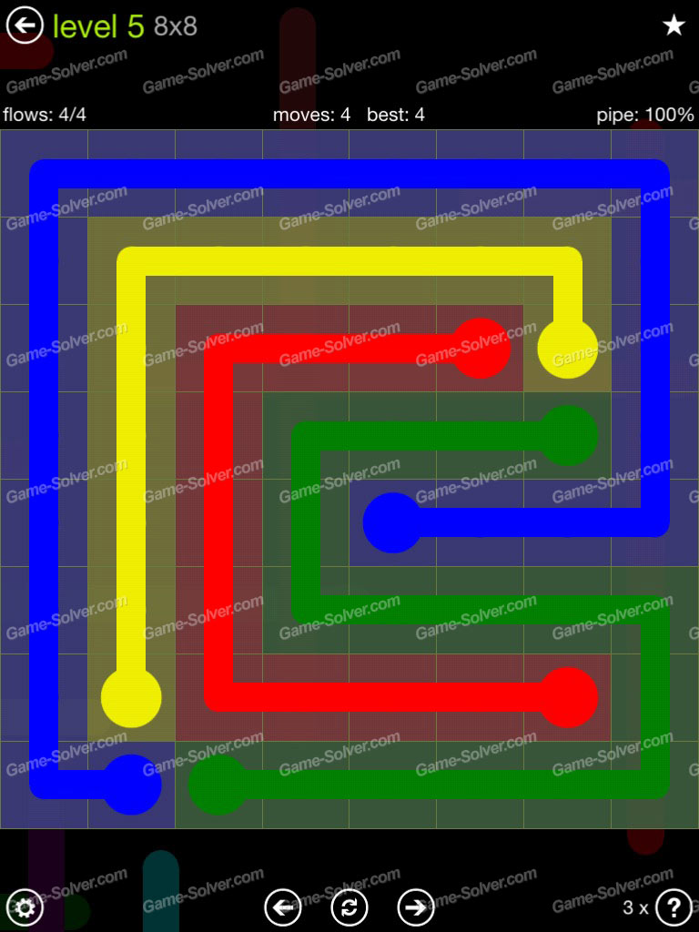 Flow Extreme Pack 8x8 Level 5 • Game Solver