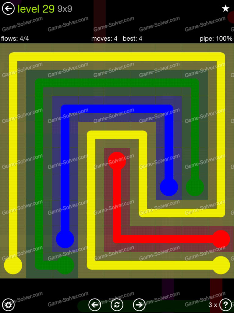 Flow Extreme Pack 9x9 Level 29 • Game Solver