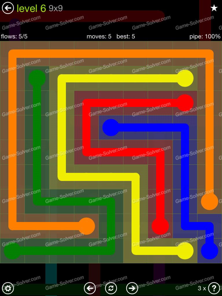Flow Extreme Pack 9x9 Level 6 • Game Solver