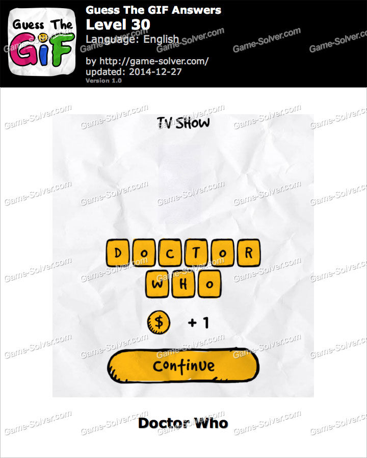 Guess The GIF Level 30 • Game Solver