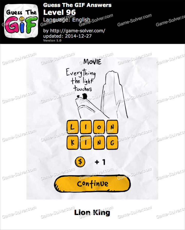 Guess The GIF Level 96 • Game Solver