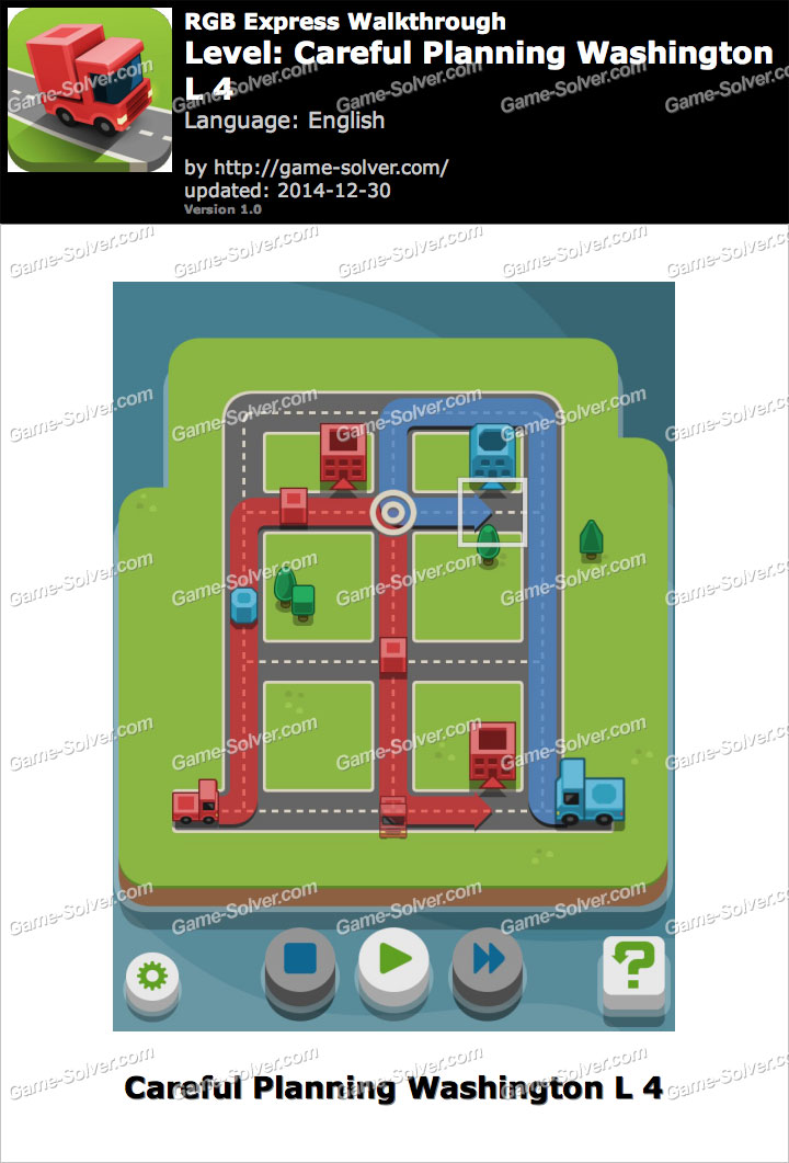 RGB Express Careful Planning Washington L 4 • Game Solver