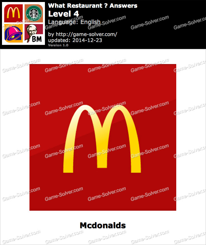 What Restaurant Level 4 • Game Solver