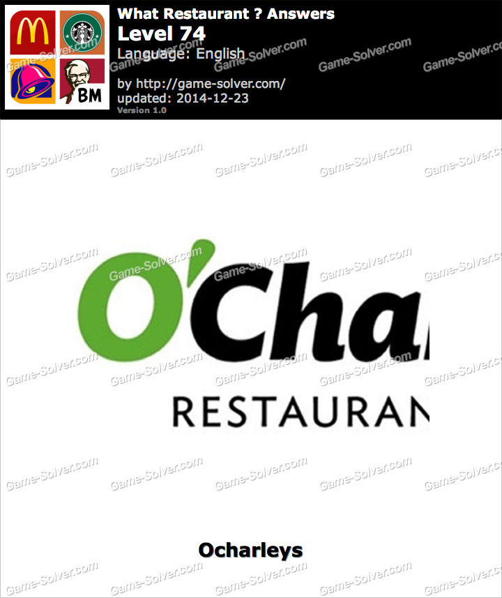What Restaurant Level 74 • Game Solver