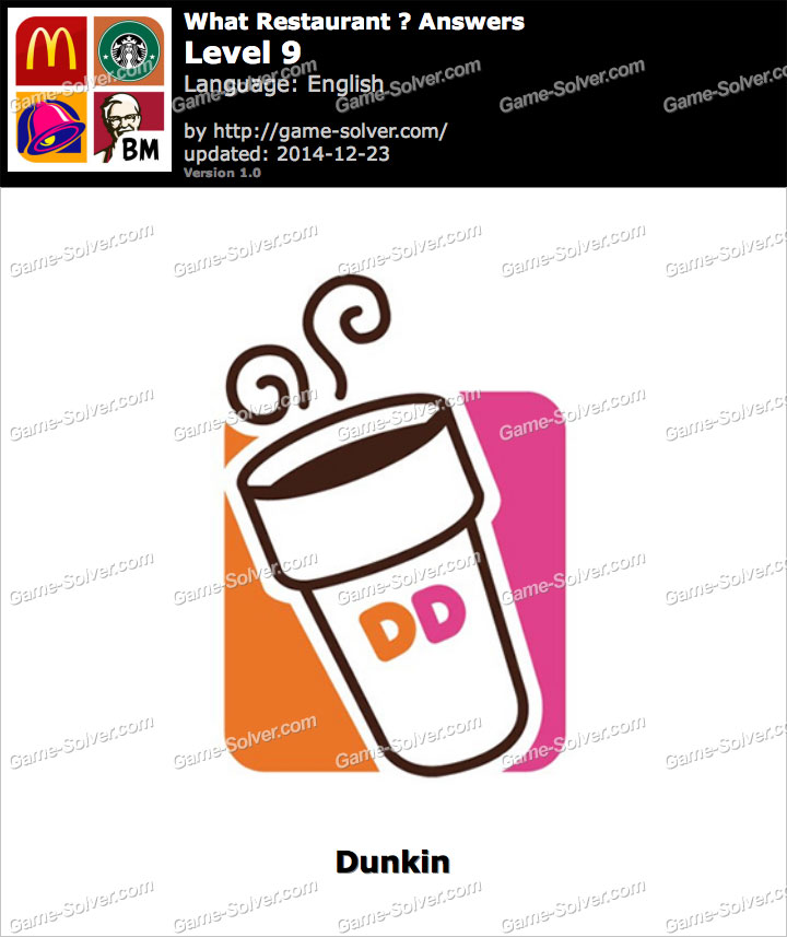 What Restaurant Level 9 • Game Solver