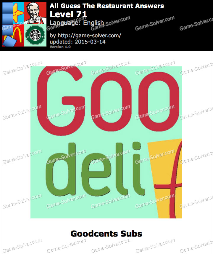 All Guess The Restaurant Level 71 • Game Solver