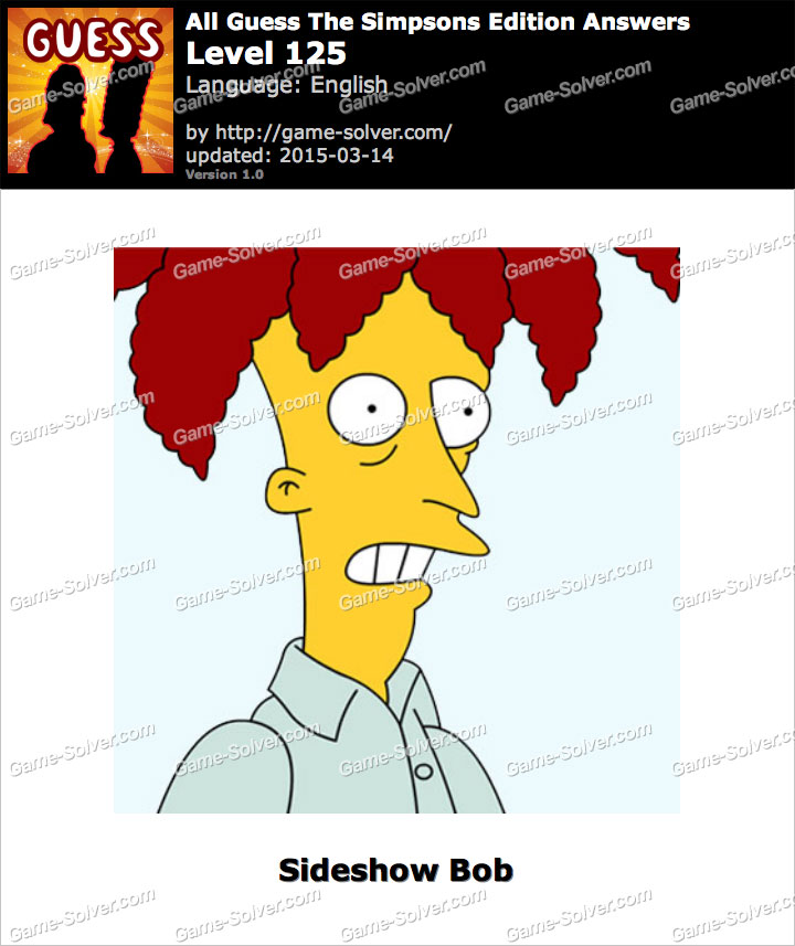 All Guess The Simpsons Edition Level 125 • Game Solver