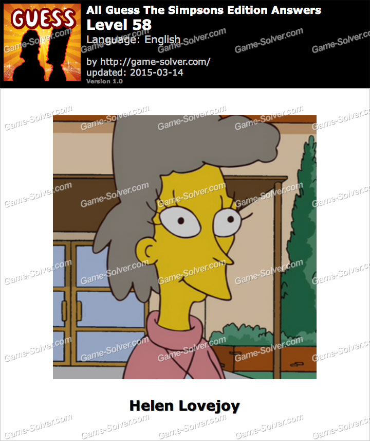 All Guess The Simpsons Edition Level 58 • Game Solver