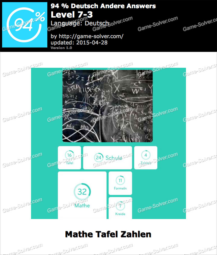 94 % Deutsch Andere Level 7-3 • Game Solver