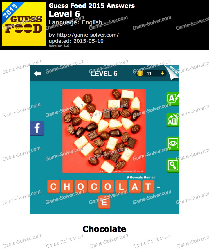 Guess Food 2015 Level 6 • Game Solver