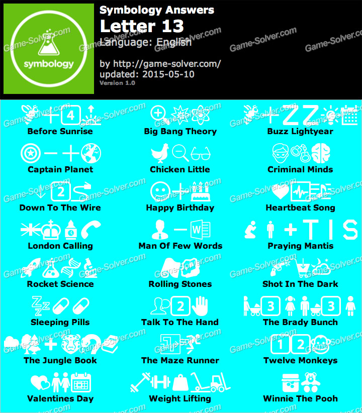 Symbology Answers with 13 Letters • Game Solver