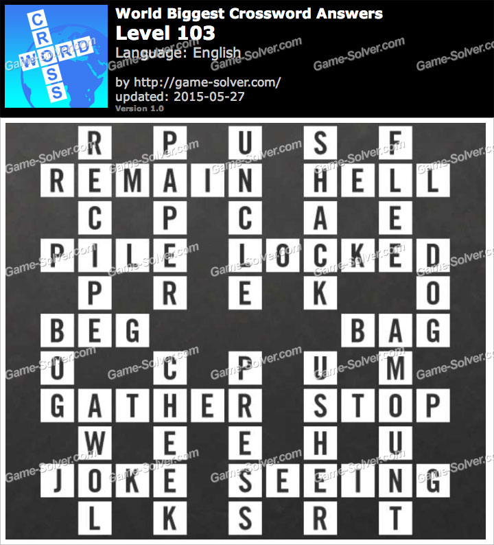 Worlds Biggest Crossword Level 103 • Game Solver