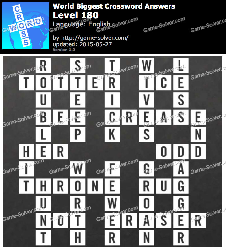 Worlds Biggest Crossword Level 180 • Game Solver